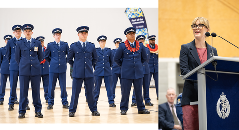 Chief Censor walks alongside Police Recruits from training to ...
